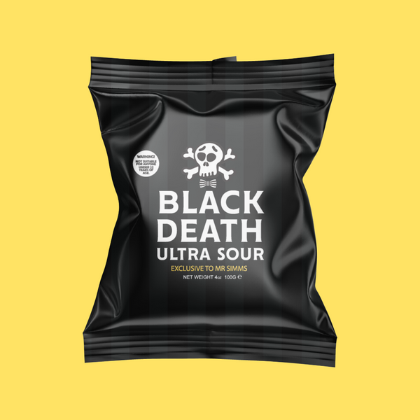 Black Death Ultra Sour 100g (24 Bags) – Mr Simms Olde Sweet Shoppe ...